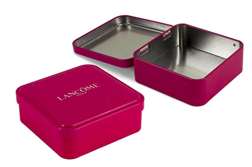 Silver Hinged Square Tin - Tinplate