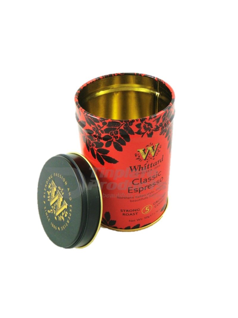 Red Ground Coffee Tin - Bespoke Packaging | Tinplate