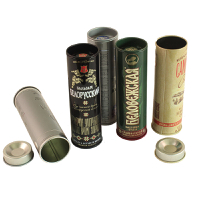 Cylinder Tins with Recessed Plug Lids - Tinplate
